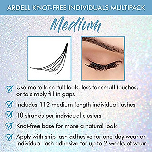 Ardell False Eyelashes Multipack Knot-Free Individuals Medium Black, 2-Pack