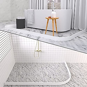 Duzzy 3" High Shower Threshold Water Dam, 67 Inch Shower Water Stopper Barrier for Increasing Dam Hight in Shower, Keeps Water Inside Threshold Dry and Wet Separation