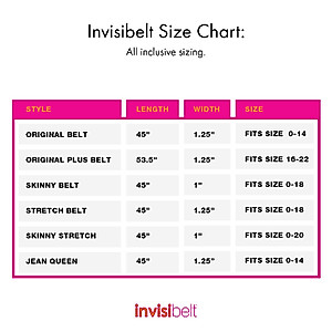 Invisibelt No Show Women’s Stretch Belt, Adjustable Flat Belt, One Size (Black)