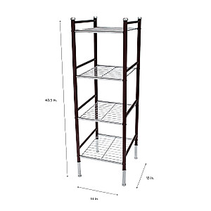 Organize It All 3 Tier Over the Toilet Bathroom Storage Space Saver, Chrome and Bronze