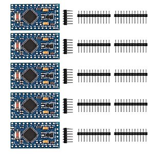 AITRIP 5 Pack PRO Mini Atmega328P-AU 5V/16MHz Development Board Microcontroller Bootloadered with Pin Headers for Arduino (5pcs)