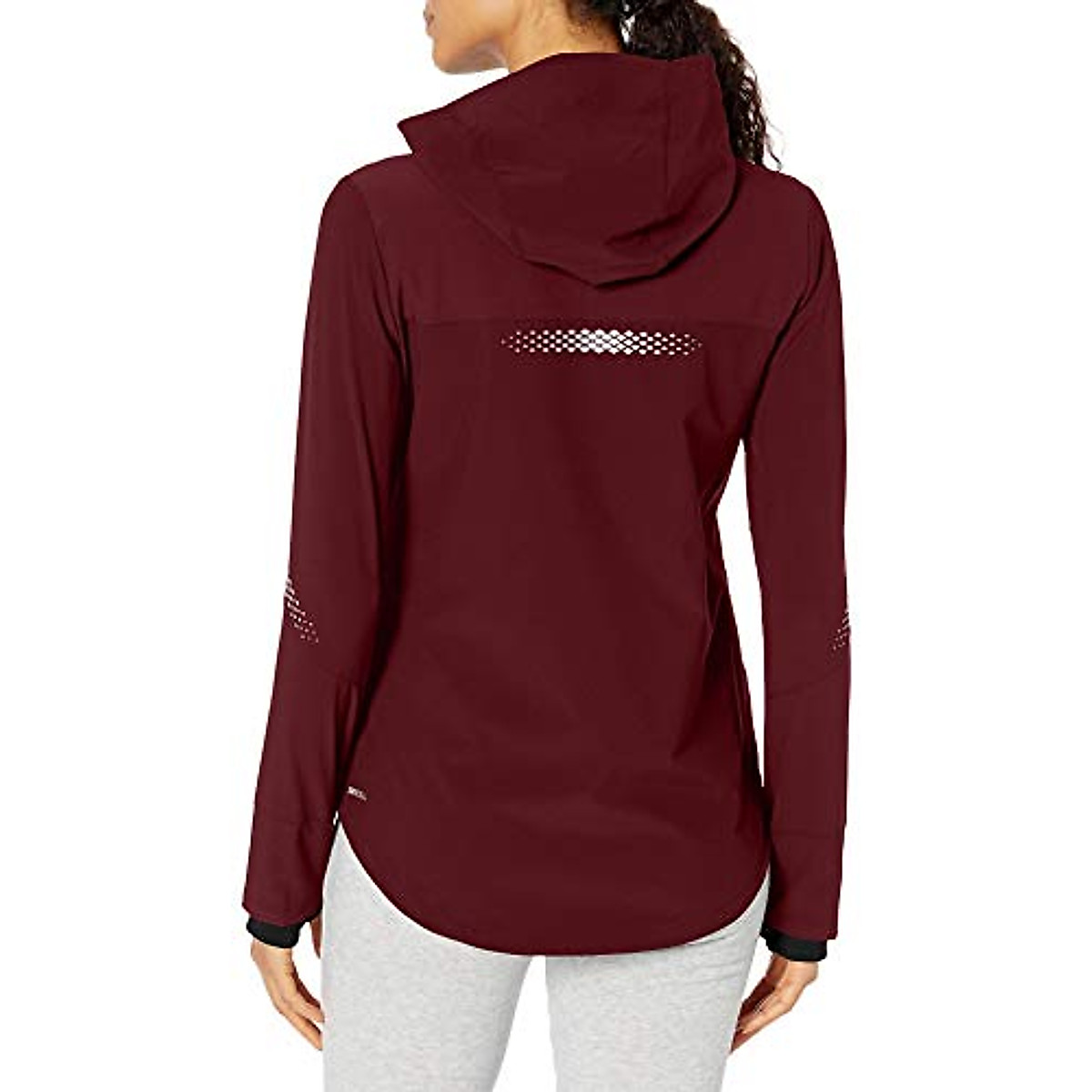 PUMA Women's Runner ID Hooded Jacket, Burgundy, XS