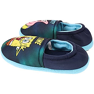 Spongebob Squarepants Boys 2 Piece Pajama Set with Slippers, Size 10 Navy