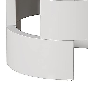 42.12" Modern Round Dining Table with Printed White Marble Table Top for Dining Room, Kitchen, Living Room