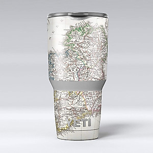 Design Skinz The Vintage Ireland Map - Skin Decal Vinyl Wrap Kit Compatible with The Yeti Rambler Cooler Tumbler Cups