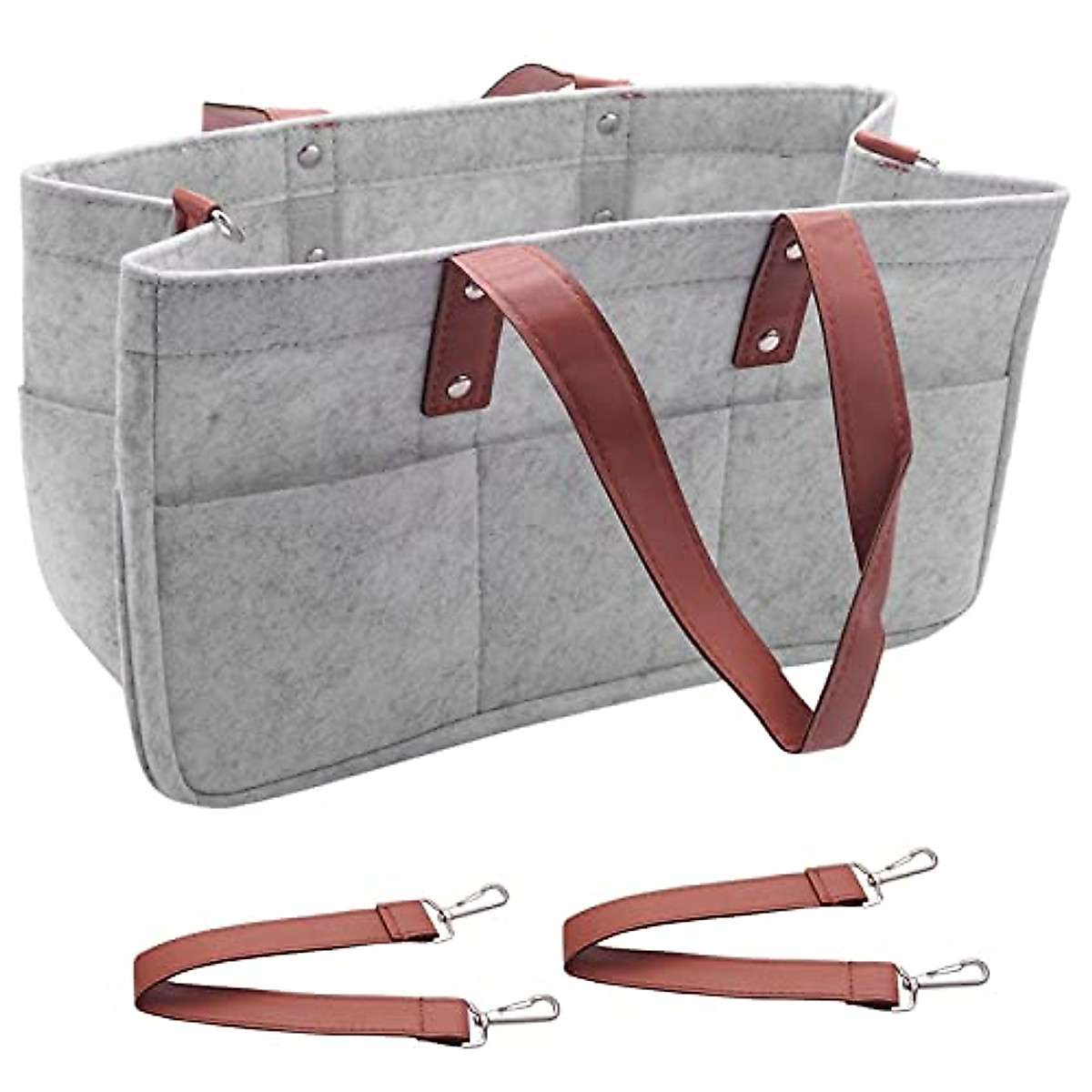 Gfhrisyty Baby Diaper Caddy Organizer for Hanging Portable Nursery Storage Bin Diaper Holder Storage Basket for Car and Baby Shower, Gray