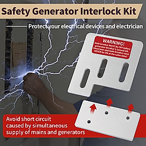 Generator Interlock Kit Compatible w/Square D QO & Homeline 150 or 200A Breaker Box, 1-3/8” Space on Main & Generator Circuit Panel, Safety Manual Lockout Transfer-Switch for Outdoor Portable Power
