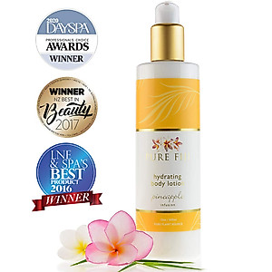 PURE FIJI Body Lotion Hydrating - Moisturizing Lotion for Dry Skin with Coconut Milk and Vitamin E, Organic Body Lotion For Women and Men, Pineapple Scent, 12 oz
