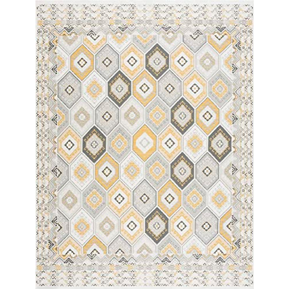 Double Sided, Water Resistant Indoor Outdoor Rug 8x10 | Outdoor Rugs for Patio, Deck, Porch, Entryway | Fade Resistant Outside Area Rug | 7'11'' x 10'3'' Cream | Floral, Tropical or Geometric
