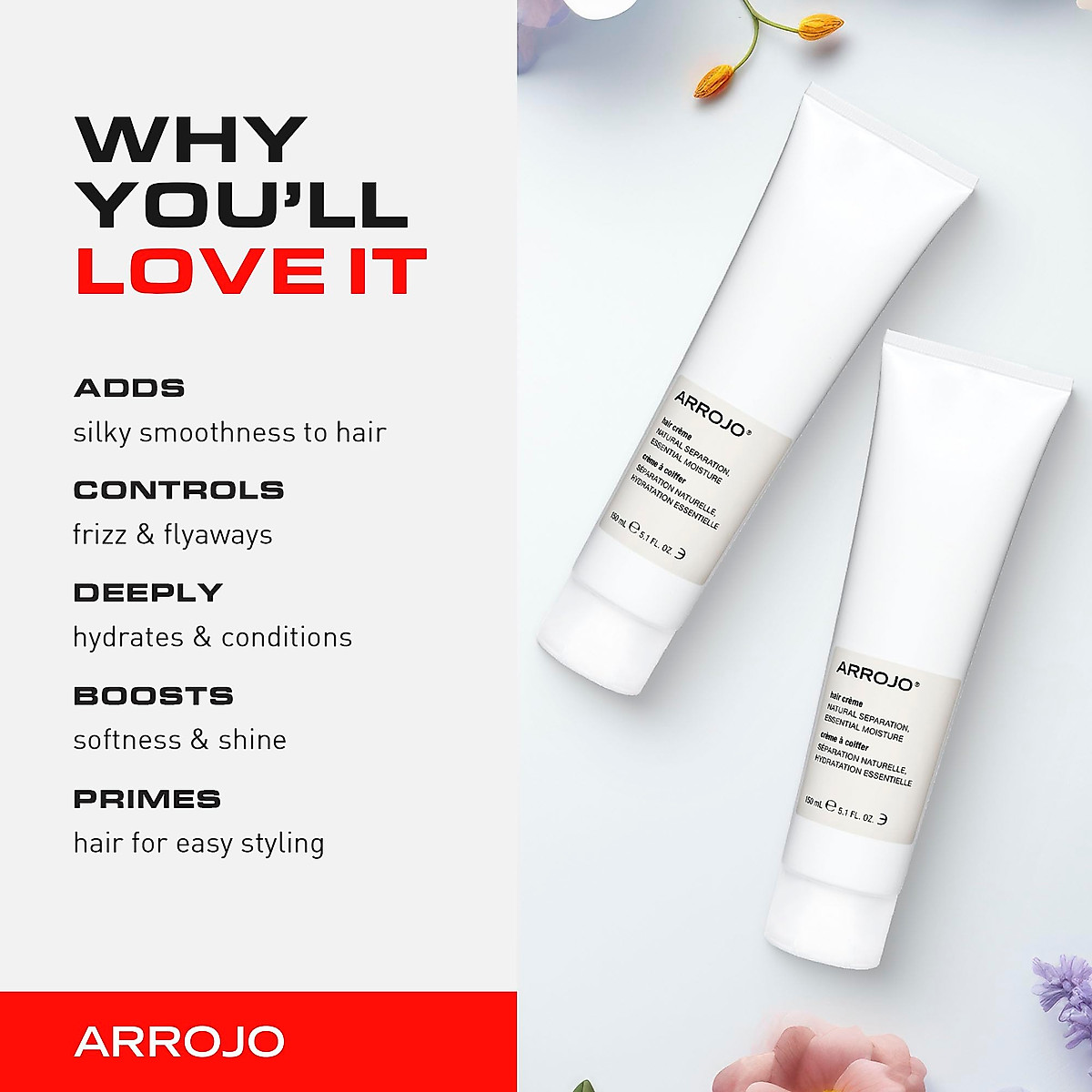 ARROJO Hair Creme with Macadamia Hair Products - Provides Essential Moisture & Silky Texture - Contains Shea Butter, Macadamia Seed Oil, Oat Protein & Vitamin B5 - Arrojo Hair Products