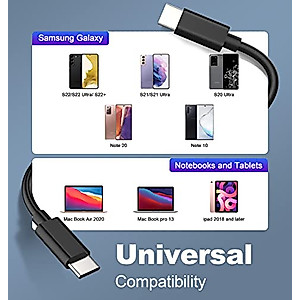 45W Samsung Super Fast Charger USB C Wall Charger for Samsung Galaxy S22/S22 Ultra/ S22+/Note10/Note10 +/S8/S9/S10/S20/S21,Galaxy Tab S7/S7+/S8/S8+/S8 Ultra Samsung Type C Wall Charger（6ft Cable）