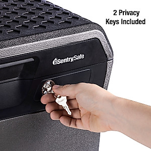 SentrySafe Fireproof and Waterproof Safe Box with Key Lock, File Safe with Carrying Handle for Documents, 0.66 Cubic Feet, 14.1 x 16.6 x 13.8 Inches, FHW40100