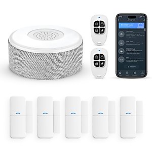 tolviviov Door Alarm System, Beta DIY Smart Home Alarm Security System 12 Pieces-Kit (Alarm Siren, Door Window Sensors, Remotes, Motion Sensor, Keypad), Work with Alexa, for House, Apartment