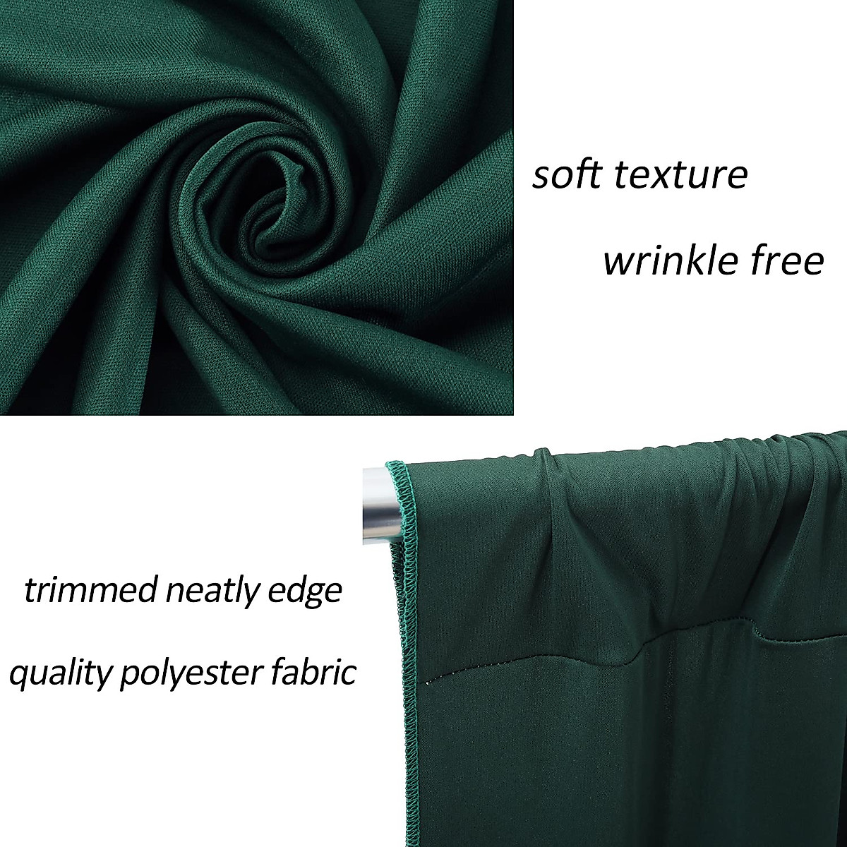 10ftx10ft Hunter Green Backdrop Curtains for Parties Weddings Baby Shower Dark Green Curtain Backdrop Birthday Event Party Photo Booth Backdrop Wrinkle Free Fabric Background 5ftx10ft, 2 Panels