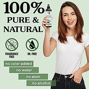 Earth's Daughter Organic Aloe Vera Gel from 100% Pure and Natural Cold Pressed Aloe – Moisturizes - Great for Face - Hair- Sunburn - Aftershave - Bug Bites - 12 oz.