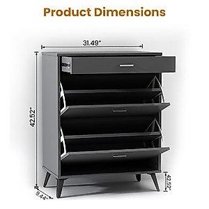 AWQM Shoe Cabinet, Grey