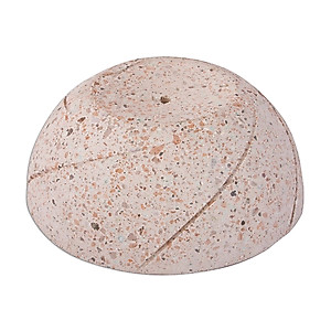 Unknown1 Handmade Round Planter Reclaimed Stone Flower Pot Off/White Classic