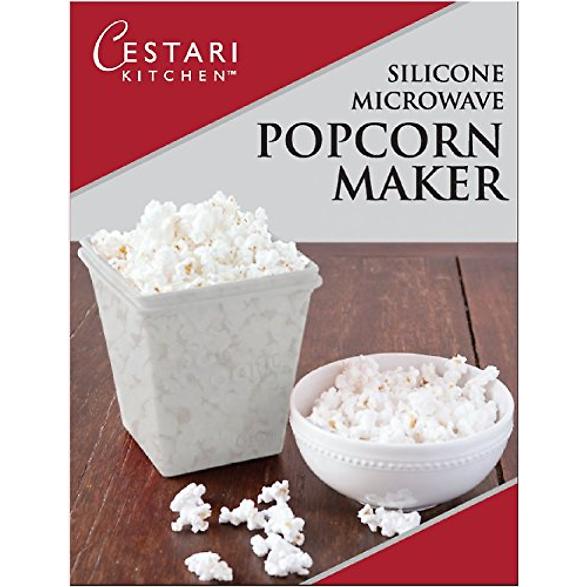 Microwave Air Popper | BPA Free Premium European Grade Clear Platinum Silicone Popcorn Maker | Replaces Microwave Popcorn Bags | Enjoy Air Popped Popcorn - No Oil Needed | by Cestari (2 Quarts)