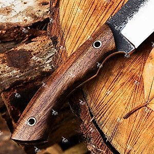 Classic Blades 8.2" inch Bushcraft knife, Survival knife, Hunting, Skinning, Fixed Blade, Outdoor, Full Tang, Camping Wooden Handle Knife With Sheath, Gifts For Him.