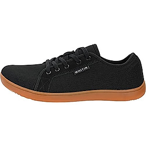 WHITIN Men's Fashion Barefoot Sneakers Zero Drop Sole Minimus Casual W81 Size 8W Minimalist Tennis Shoes Fashion Walking Workout Gym Black Gum 41