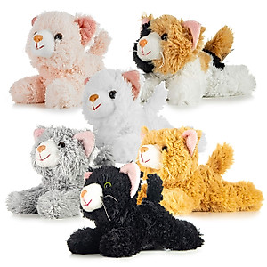 PREXTEX Realistic Looking Small Cat Stuffed Animal - 6 inch Stuffed Kittens with Lifelike Details - Plush Cat Set for Kids, Pet Toys, Home Decor, or Cat Lady Costume - Soft and Huggable - 12 Pack