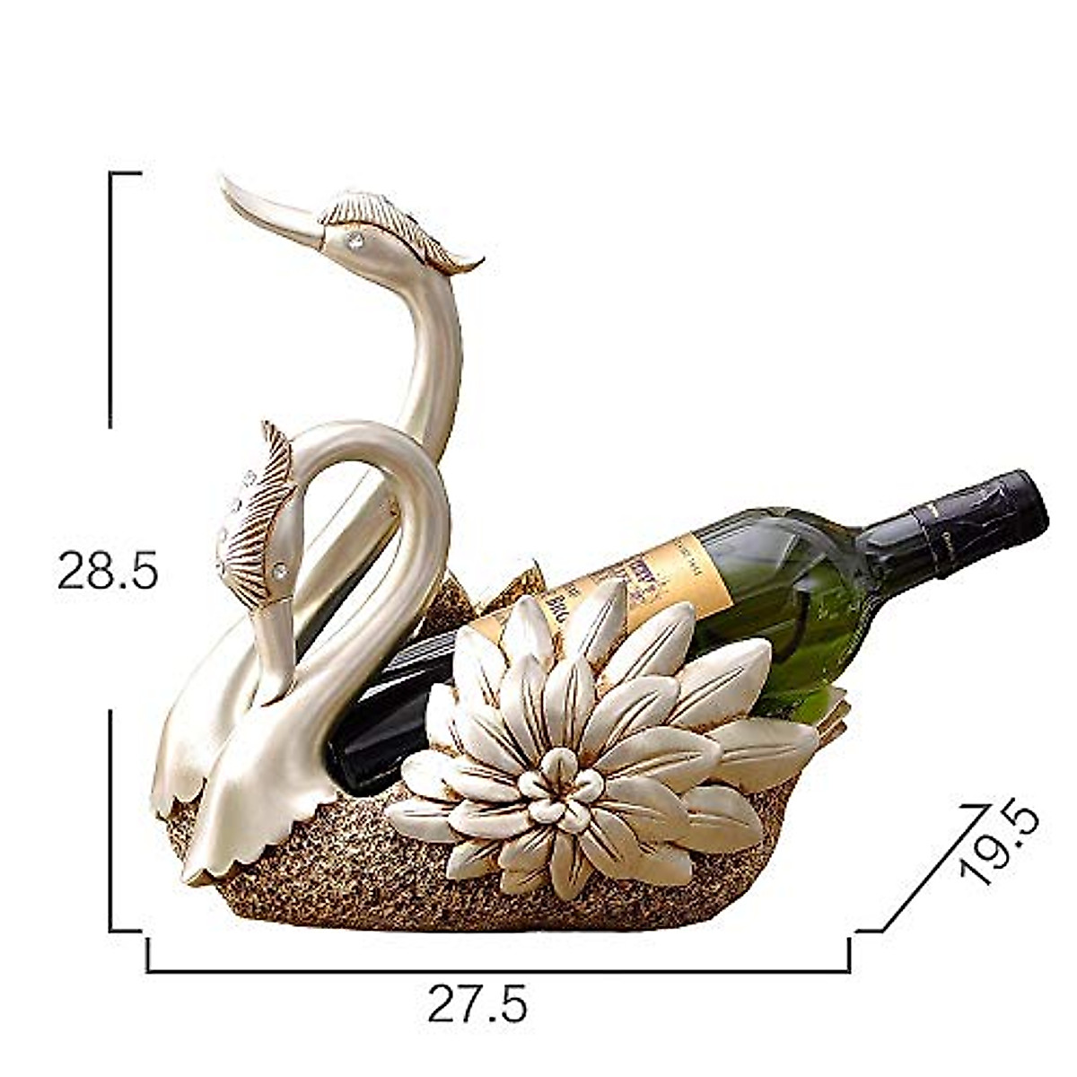 PIBM Stylish Simplicity European-Style Carved Double-Headed Swan Model Wine Wine Rack Retro Old Bar Restaurant Wine Bottle Rack Home Desktop Porch Ornaments Ornaments Beautiful and Elegant