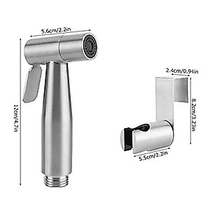Stainless Steel Handheld Bidet Sprayer for Toilet, Multipurpose Sprayer Set, Bathroom Accessories for Light Luxury (7/8 American standard water separator + bidet)