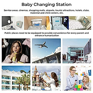 KSITEX Baby Changing Station,Wall Mounted Diaper Changing Tables Fold Up Changer Station Commercial Malls/Hotels/Airports