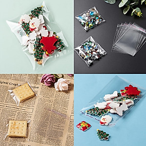 Fashewelry 1000Pcs Clear Plastic Cello Treat Bags Self Sealing OPP Cellophane Poly Bags 3x3" Sealed Size for Wedding Party Candy Cookies Soap Candle