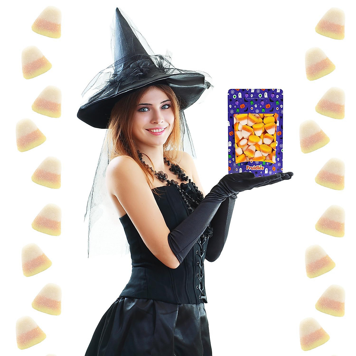 Fruidles Halloween Gummy Candy Corn Treats, Fun And Festive Holiday Snacking (Half-Pound Bag)
