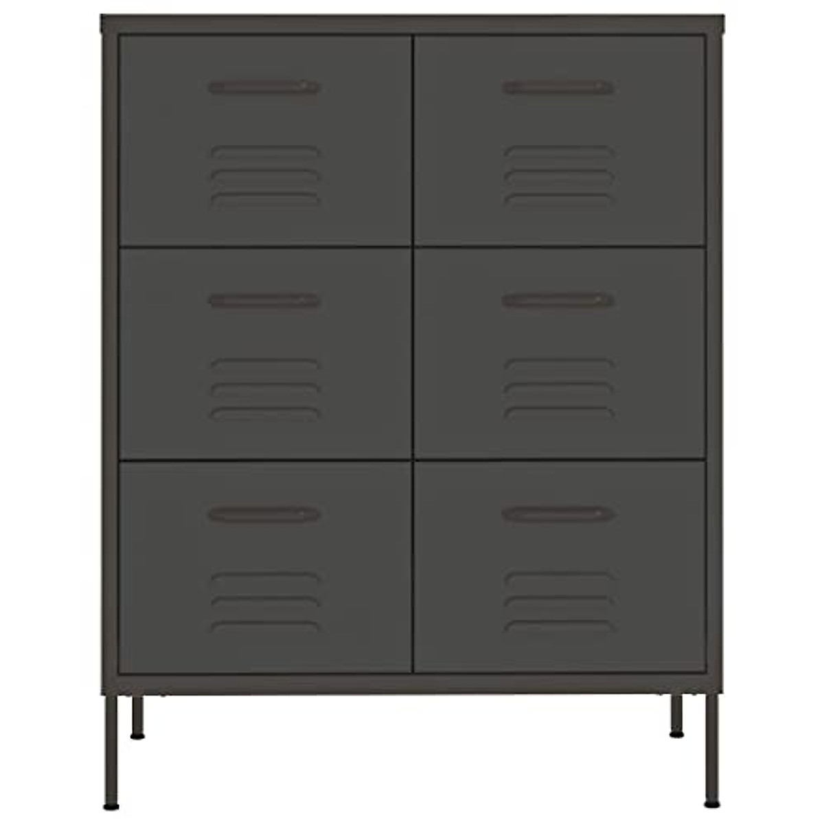 GOLINPEILO Metal 6-Drawer Storage Cabinet, Steel Drawer Storage Organizer, Metal Storage Dresser Cabinet, Office Storage File Cabinet for Home Office Organization, 31.5"x13.8"x40" Anthracite