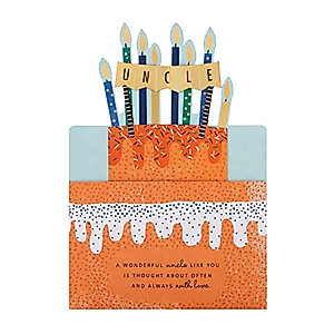 Hallmark 3D Birthday Card for Uncle - Cake and Candles Design