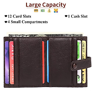 SENDEFN Slim Leather Wallets for Men Card Holder with RFID Blocking Small Bifold Wallet