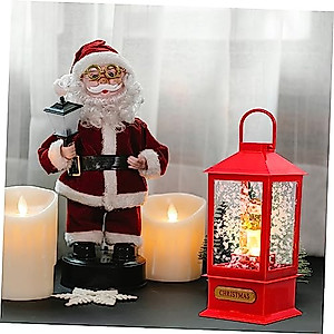NOLITOY 1Pc Christmas Light Up Ornament Portable Night Light LED Lanterns Christmas Decorations Christmas Lantern Snow Globe Christmas Water Lantern Xmas Lantern Decorative Christmas Light