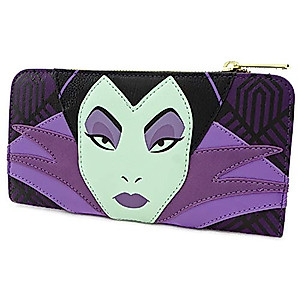 Loungefly x Disney Maleficent Top-Zip Wallet, Purple, One Size