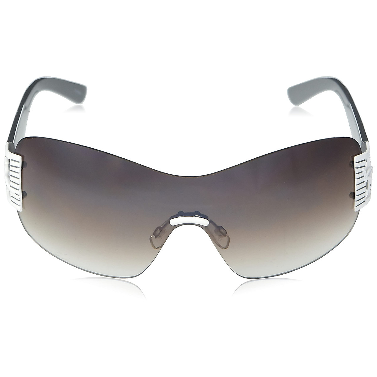 Rocawear womens R387 Frameless UV Protective Vented Shield Sunglasses Gifts for Women with Flair 130 mm, White, mm US