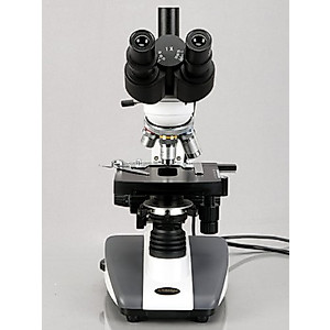 AmScope T360B-5M Digital Trinocular Compound Microscope, 40X-2000X Magnification, WF10x and WF20x Eyepieces, Brightfield, LED Illumination, Abbe Condenser, Double-Layer Mechanical Stage, Includes 5MP Camera with Reduction Lens and Software