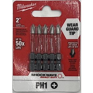 MILWAUKEE Shockwave 2" PH1 5PK (48-32-4638)