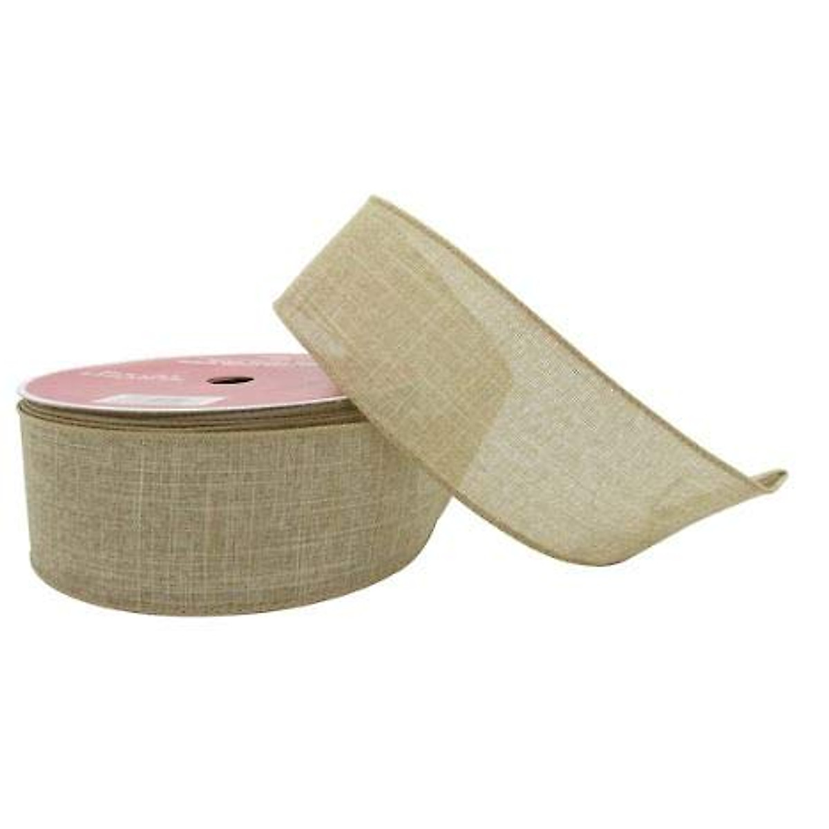 2.5" Faux Linen Wired Ribbon by Celebrate It Christmas