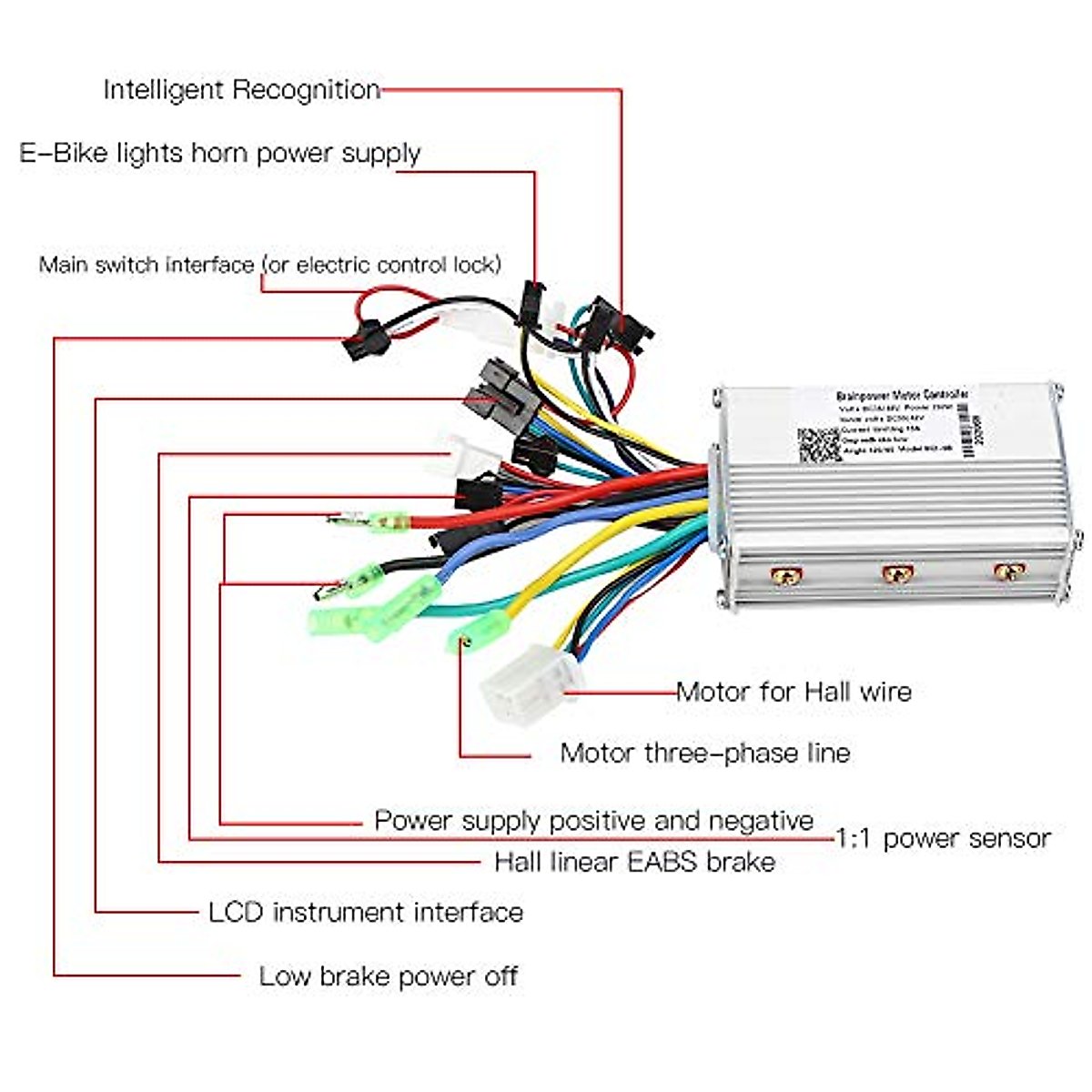 Electric Bicycle Controller, Electric Scooter Controller Meter Set LCD Split Meter Throttle Grip Set Brushless Motor Controller 36V Ebike Controller 36 V Ebike Controller Kit