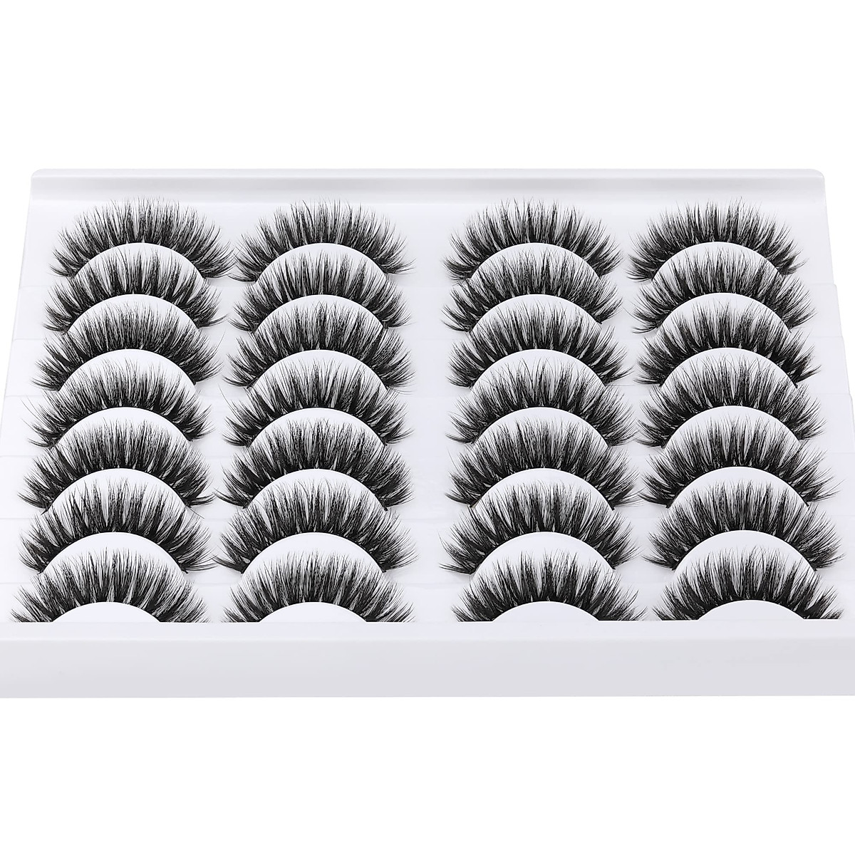 ALICROWN Short Eyelashes Natural Look False Lashes Mixed Lightweight Fluffy Handmade Soft Volume 14 Pairs Faux Mink Pack
