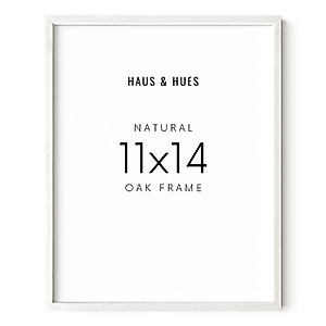 HAUS AND HUES 11x14 White Picture Frame - White 11x14 Picture Frame Wood, White Picture Frame 11x14 Wood Frame, Modern Picture Frame 11x14 Picture Frame White Wood Frame 11x14 (White Oak)