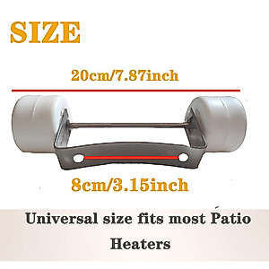 Spotimlody Patio Heater Wheels Replacement Tall Heater Wheel Set,One Size Fits Most Propane Gas Patio Heaters,Easy to Move& Install-Universal Movable Wheel (White Wheels+ Stainless Steel Bracket)