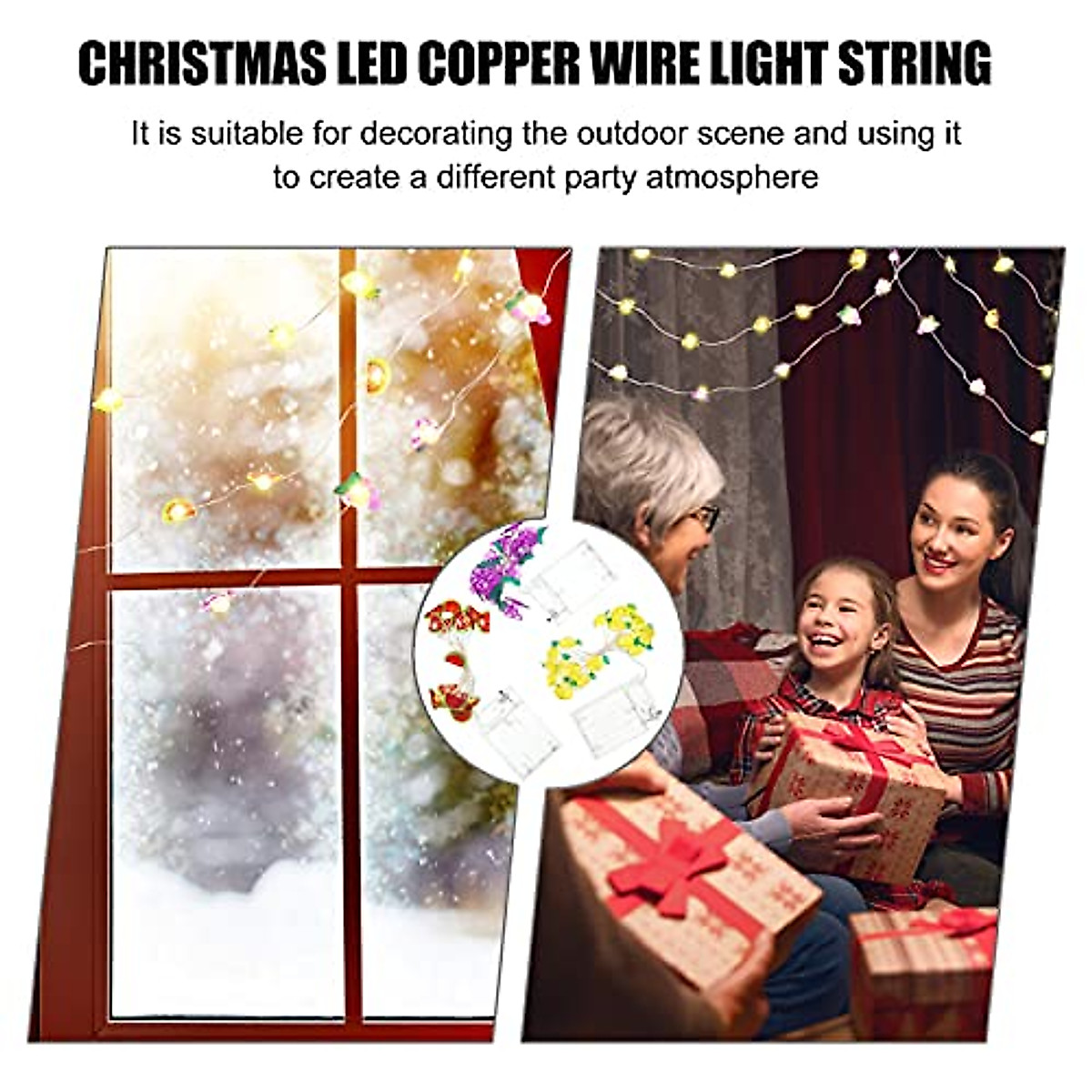 balacoo Fruit String Lights Battery Powered 3pcs Indoor Outdoor Lighting Lamp Lights LED Fairy Light for Christmas Wedding Home Birthday Garden Yard Patio Party Decor