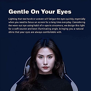 Godox ES45 Key Light, LED Video Light with Extendable Desk Stand, 0-100% Brightness & 2800-6500k Color Temperature Adjustment, APP/Remote Control, Soft Light Panel for Streaming, Zoom Calls, YouTube