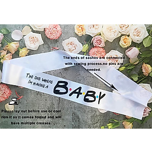 MONBISTY Mum to be Sash for Baby Shower,The one where I'm Having a Baby Sash Gift Ideal for Gender Reveal, Pregnancy Announcement, Welcome Baby,Pink or Blue Party Decorations