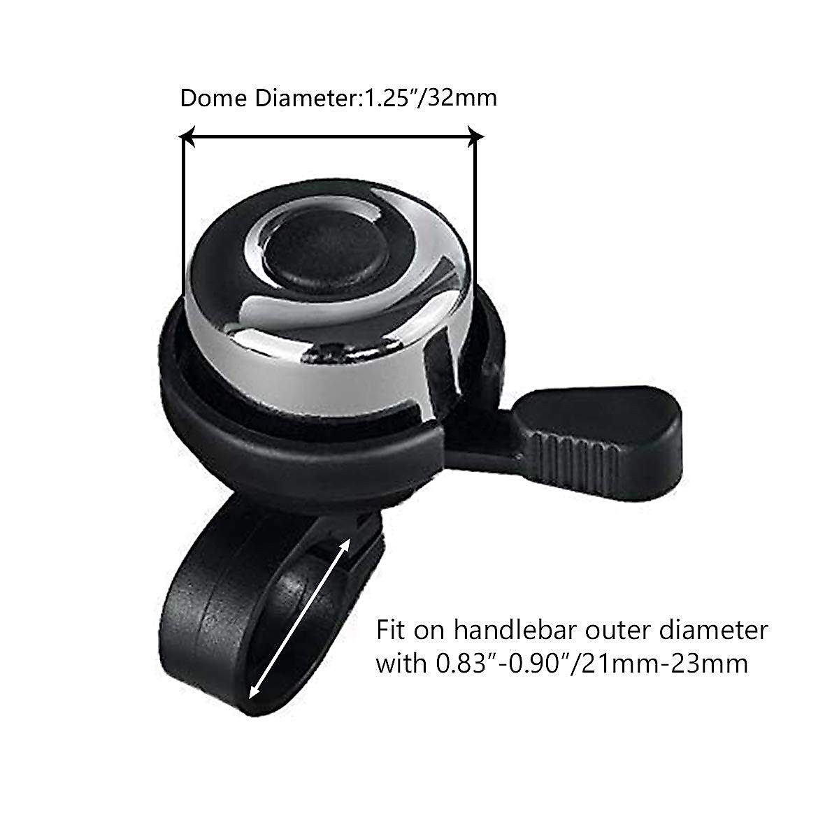 Emoly Bike Bell, 2 Pack Brass Mini Bicycle Ring Bell for Mountain Bike Road Bike Kid Bike Accessories (New, Black)