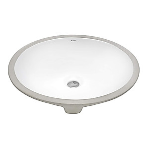 Ruvati 16 x 13 inch Undermount Bathroom Vanity Sink White Oval Porcelain Ceramic with Overflow - RVB0616