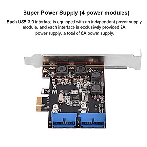 Tosuny PCIE to USB 3.0 2Port Express Card, Low Profile PCIExpress to Internal 2 Port 19Pin Header USB 3.0 Card Adapter