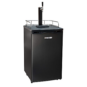 HomeCraft Black Stainless Steel Full-Size Kegerator Draft Beer Dispenser & Beer Cooler, Spring-Loaded Tap Dispenser, Holds 1/6, 1/4, 1/2 Barrels, 2.5-Pound CO2 Tank, Single Meter Regulator